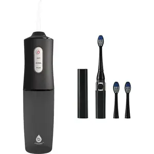PURSONIC Water Flosser & Portable Sonic Toothbrush Oral Care Bundlecomplete On-the-go Dental Hygiene Kit - Black