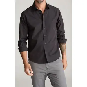 UNTUCKIT Stone Wrinkle Free Cotton Button-up Shirt - Black