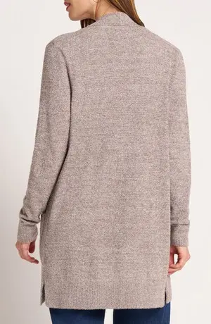 Matty M. Claire Longline Open Front Cardigan - Heather Pewter Grey