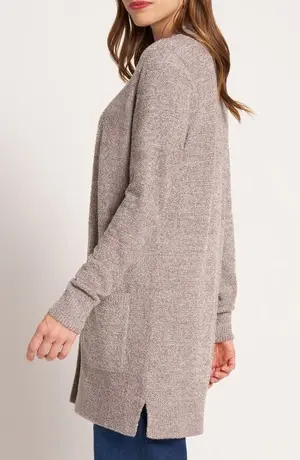 Matty M. Claire Longline Open Front Cardigan - Heather Pewter Grey
