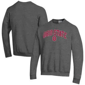 Champion Ohio State Buckeyes Arch Over Logo Pullover Sweatshirt - Heather Charcoal