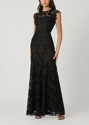 SHOSHANNA MIDNIGHT Midnight Lace Raven Gown