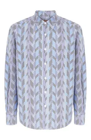 Missoni Poplin Cotton Shirt With Zigzag Pattern - Blue