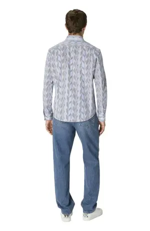 Missoni Poplin Cotton Shirt With Zigzag Pattern - Blue