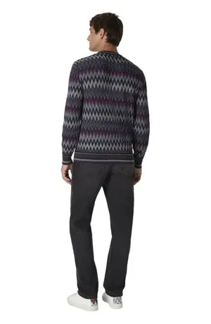 Missoni Crew Neck Sweater With 3d Zigzag Pattern - Multicoloured