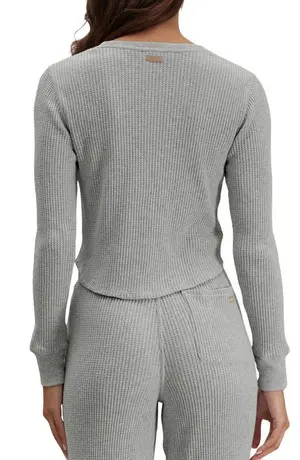 Lunya Waffle Soft Crewneck Top - Moonlit Grey Heather