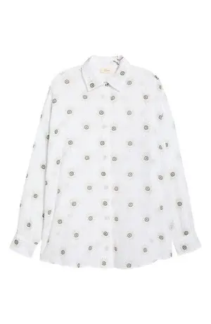 Elan Evil Eye Print Button-up Shirt