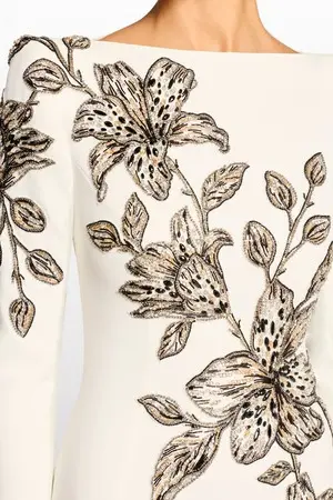 Jenny Packham Floral-embellished Maxi Dress - Vanilla
