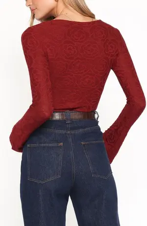 PETAL & PUP Jasmine Floral Jacquard Knit Top