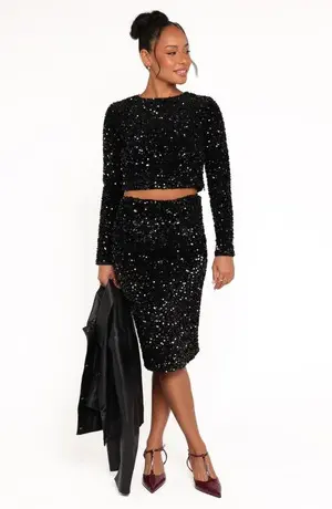 PETAL & PUP Leilani Sequin Midi Skirt