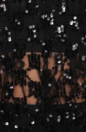 PETAL & PUP Sequin Lace Maxi Skirt - Black