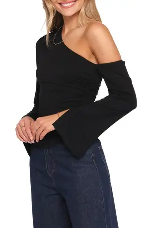 PETAL & PUP Faeryn Ruched One-shoulder Top