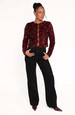 PETAL & PUP Sequin Crop Jacket
