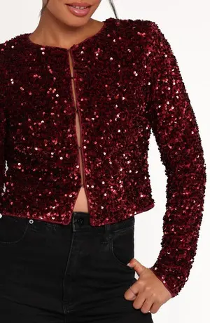 PETAL & PUP Sequin Crop Jacket