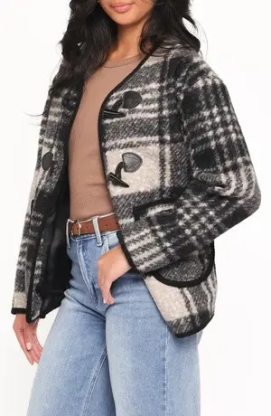 PETAL & PUP Plaid Toggle Jacket
