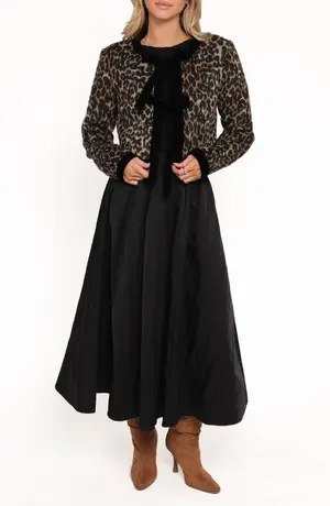 PETAL & PUP Vanna Tie-front Print Jacket