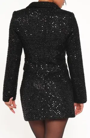 PETAL & PUP Valentina Sequin Crop Blazer