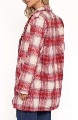 PETAL & PUP Travistine Longline Plaid Coat