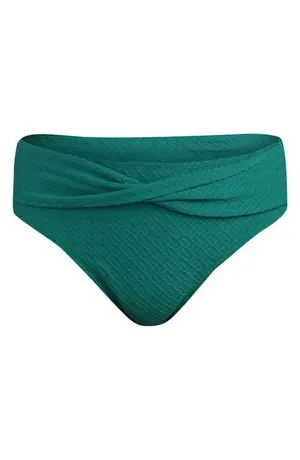 La Blanca Textured Tides Mid Rise Bikini Bottoms
