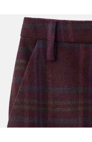 Mango Check Wrap Front Skirt
