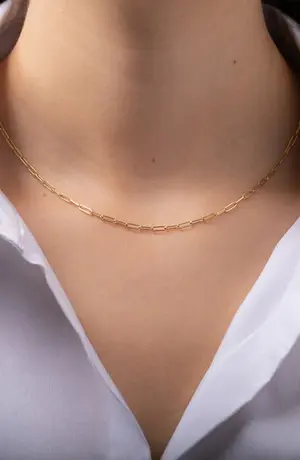 ZOE LEV 14k Gold Paper Clip Chain Necklace