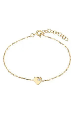 ZOE LEV Tiny Heart Chain Bracelet - Yellow Gold