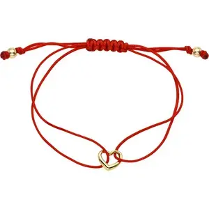 ZOE LEV Open Heart Fortune Bracelet - Red