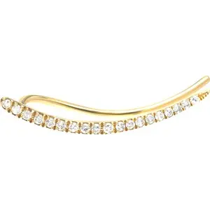 ZOE LEV Single Diamond Ear Crawler - Yellow Gold