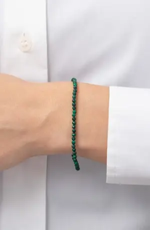 ZOE LEV Stretch Beaded Bracelet - Malachite