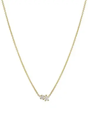 ZOE LEV Diamond Toi Et Moi Necklace - Yellow Gold