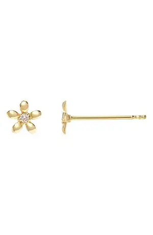 ZOE LEV Diamond Flower Stud Earrings - Yellow Gold