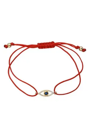 ZOE LEV Diamond And Sapphire Evil Eye Friendship Bracelet - Red