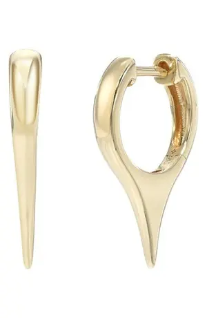 ZOE LEV Dagger Huggie Hoop Earrings - Yellow Gold