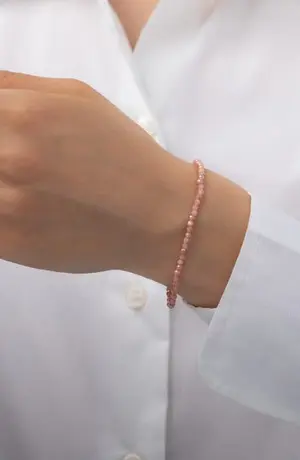 ZOE LEV Rhodochrosite Beaded Stretch Bracelet