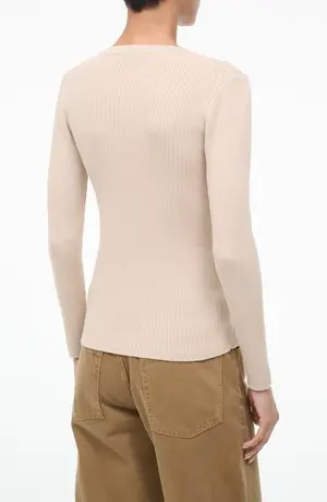 Staud Cargo Wool & Cotton Rib Cardigan