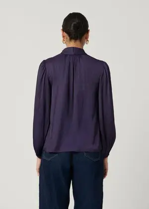 Shoshanna Rye Vintage Satin Top - Iris