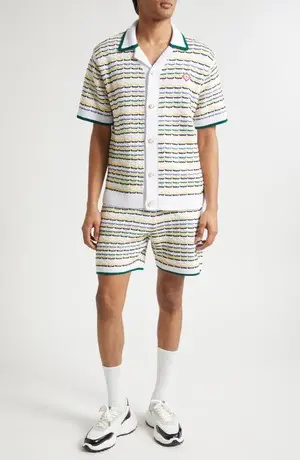 Casablanca Cotton Tuck Stitch Sweater Shorts