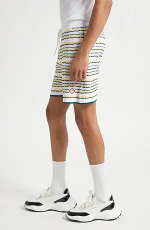 Casablanca Cotton Tuck Stitch Sweater Shorts