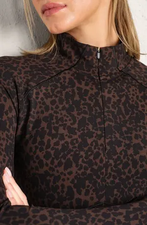 RHONE Revive Leopard Quarter-zip Top