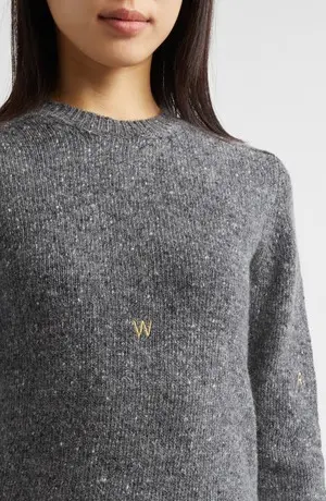 JW Anderson Monogram Embroidered Wool & Mohair Sweater