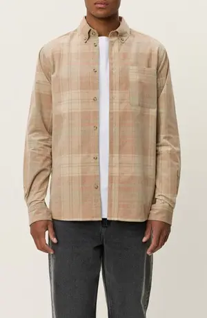 LES DEUX Kash Check Corduroy Button-down Shirt