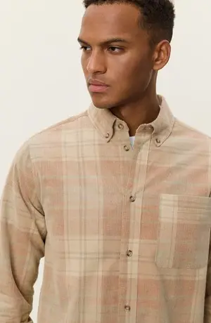 LES DEUX Kash Check Corduroy Button-down Shirt