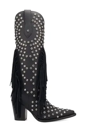DINGO Fringe And Rhinestone Embellished Western Boots