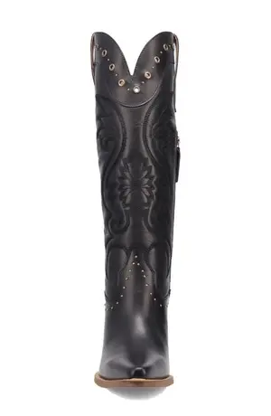 DINGO Rock N Rebel Knee High Western Boots - Black