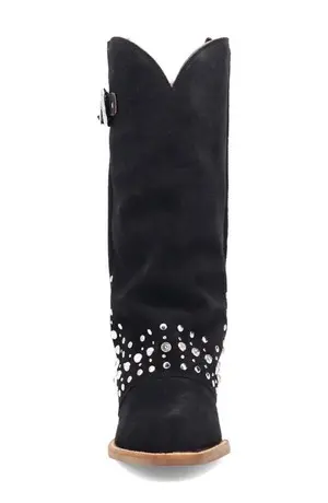DINGO Rhinestone Western Boot - Black