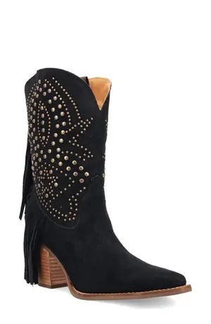 DINGO Star Power Studded Western Boots - Black