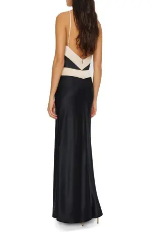 REFORMATION Jillian Halter Silk Dress - Black