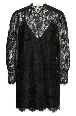 Chloé Long Sleeve Lace Minidress