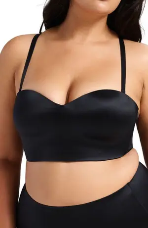 SIELLA Smooth Satin Foam Bustier - Black