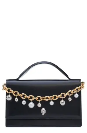 Alexander McQueen Skull Chain Detail Leather Handbag